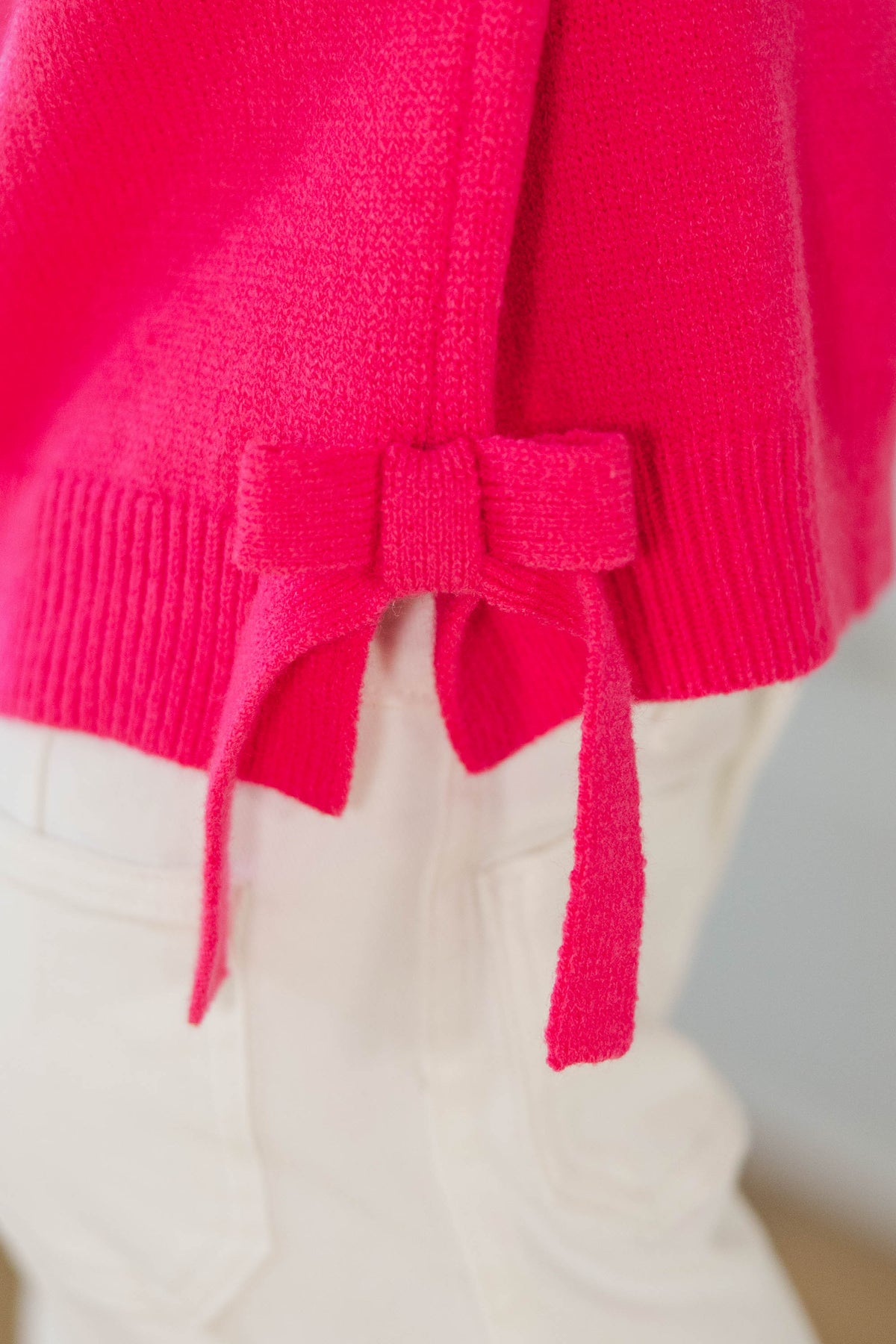 Girls: What A Feeling Fuchsia Side Tie Sweater – Shop the Mint