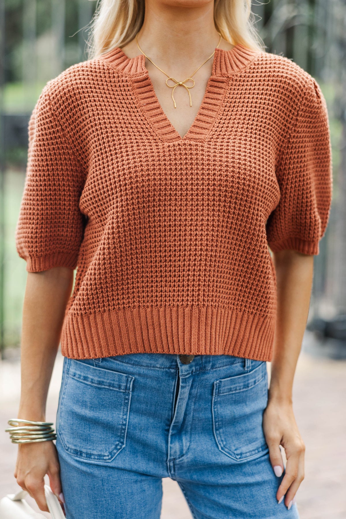 Best Of You Rust Short Sleeve Sweater – Shop the Mint