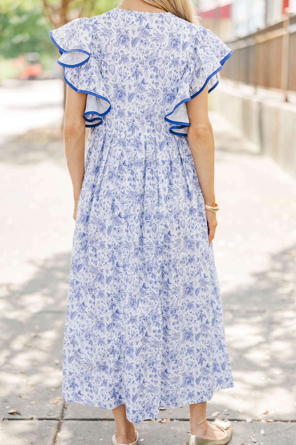 Stay Consistent Navy Toile Midi Dress – Shop the Mint