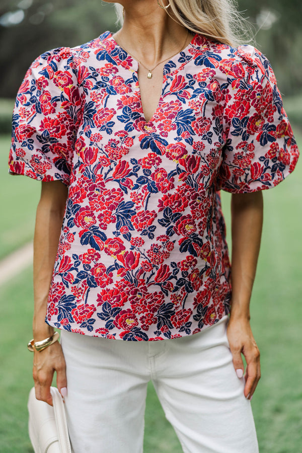 Looks Like You Love Me Red Floral Blouse – Shop the Mint