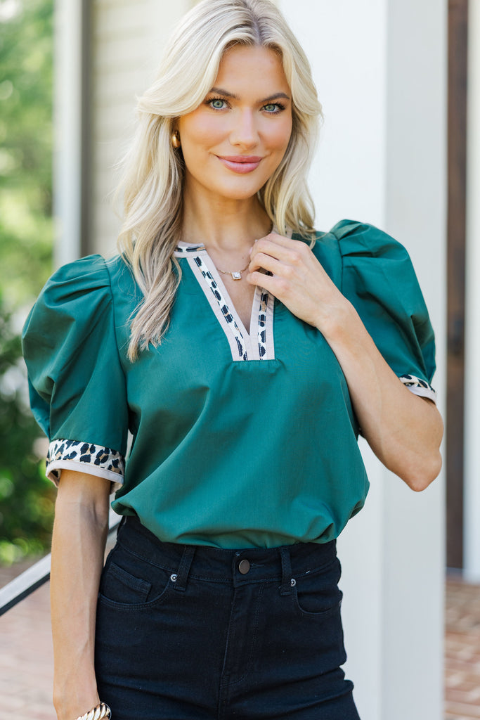 Wilder Than You Think Green Leopard Blouse – Shop the Mint
