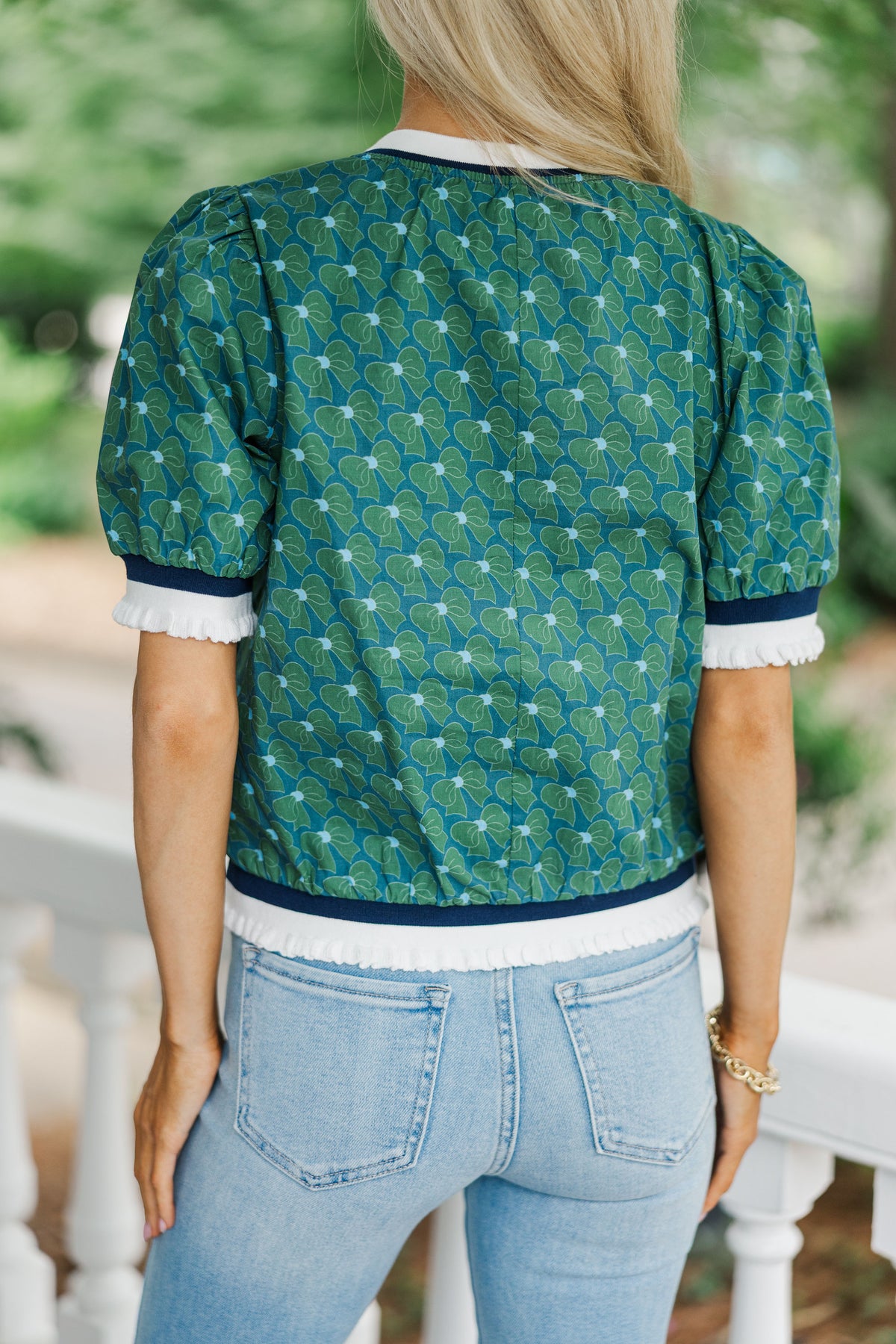 As It Seems Green Bow Print Blouse – Shop the Mint