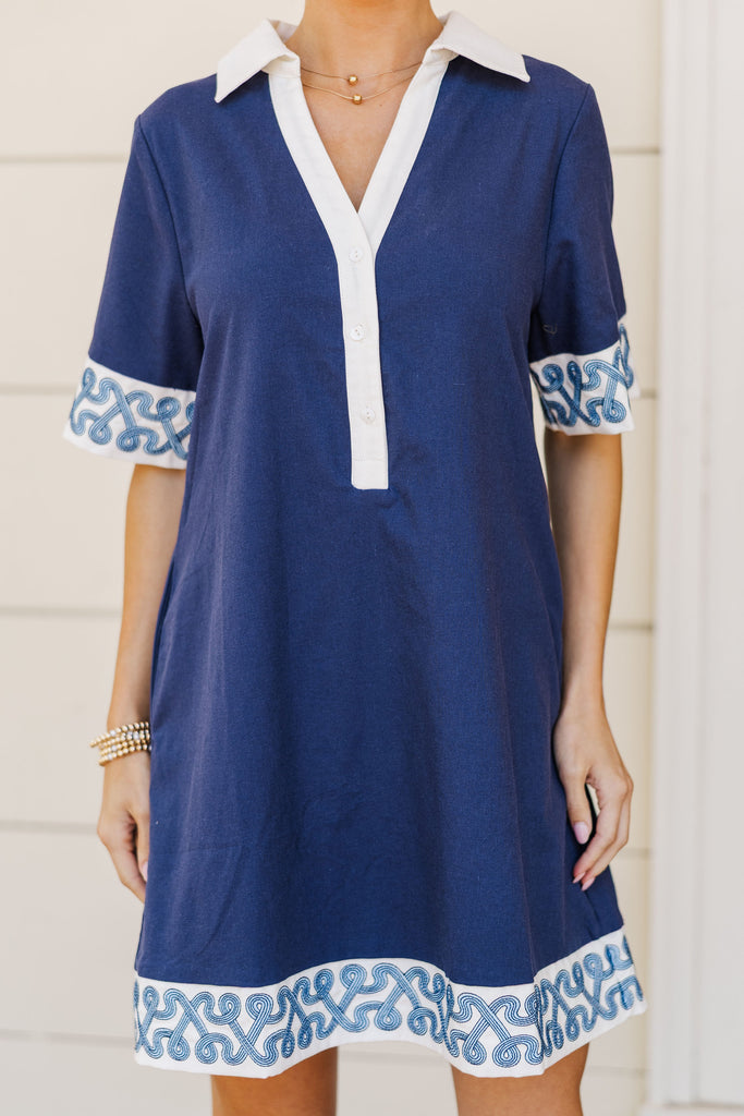 Say Hello For Me Navy Shift Dress – Shop the Mint