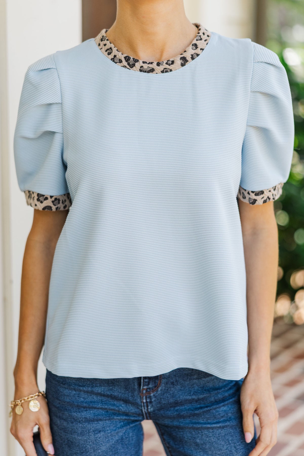 Your Signature Light Blue Puff Sleeve Blouse – Shop the Mint