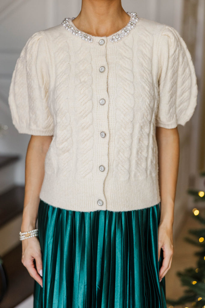 Share The Light Cream Cable Knit Cardigan – Shop the Mint