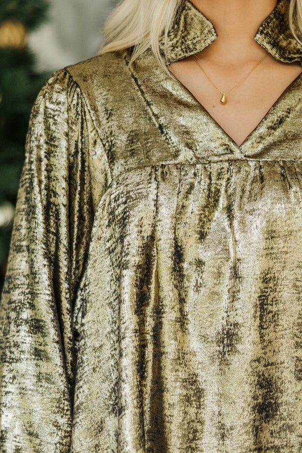 Dream About Me Gold Blouse – Shop the Mint