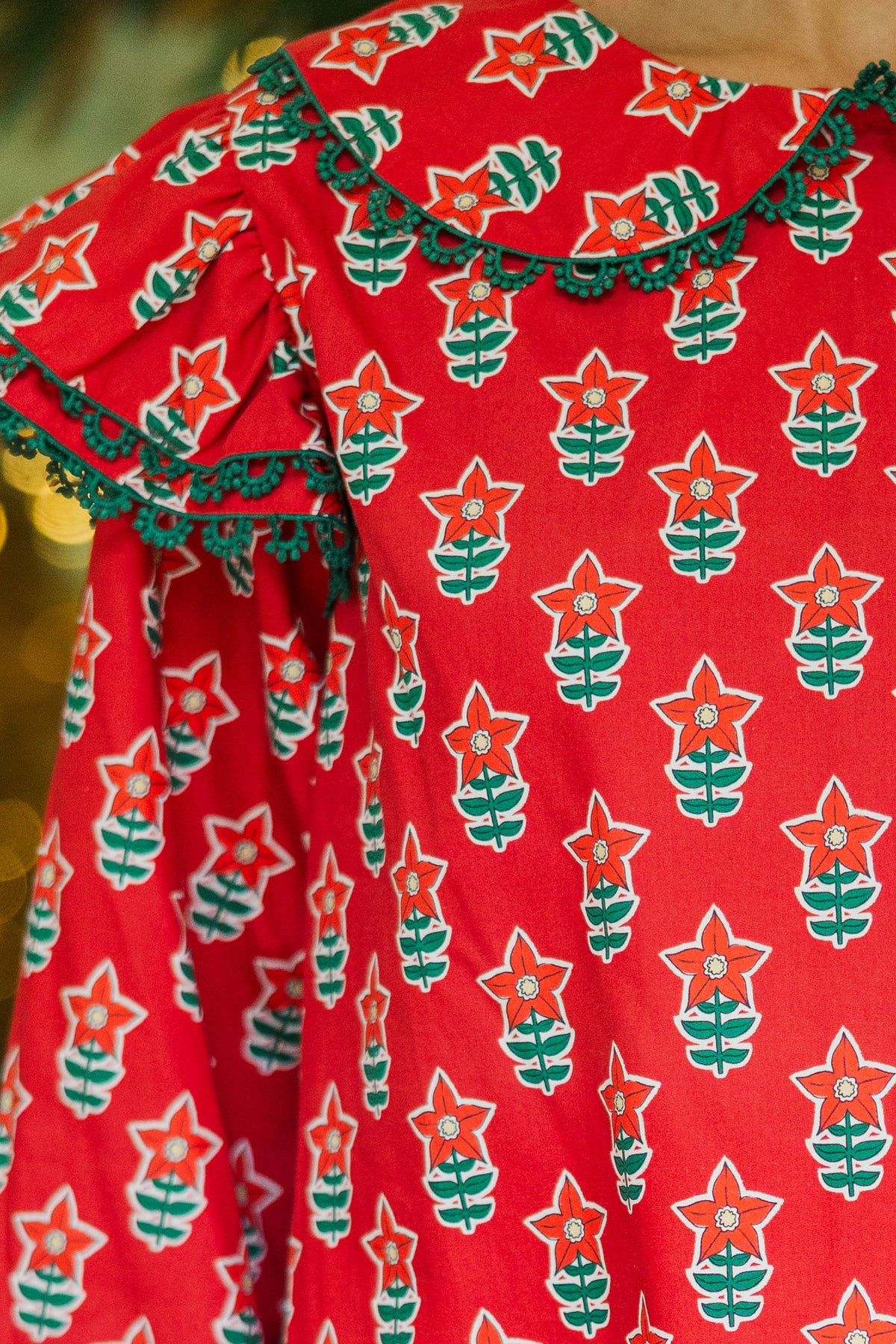 Bright Lights Red Medallion Collared Blouse – Shop the Mint