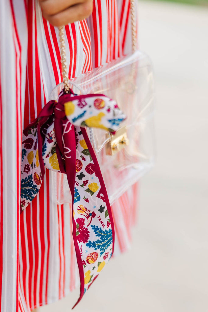 Saturday Silks: Knot Your Average Burgundy Purse Scarf – Shop the Mint