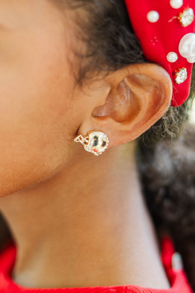 Girls: Ready, Set, Cheer Gold Football Earrings Set – Shop the Mint
