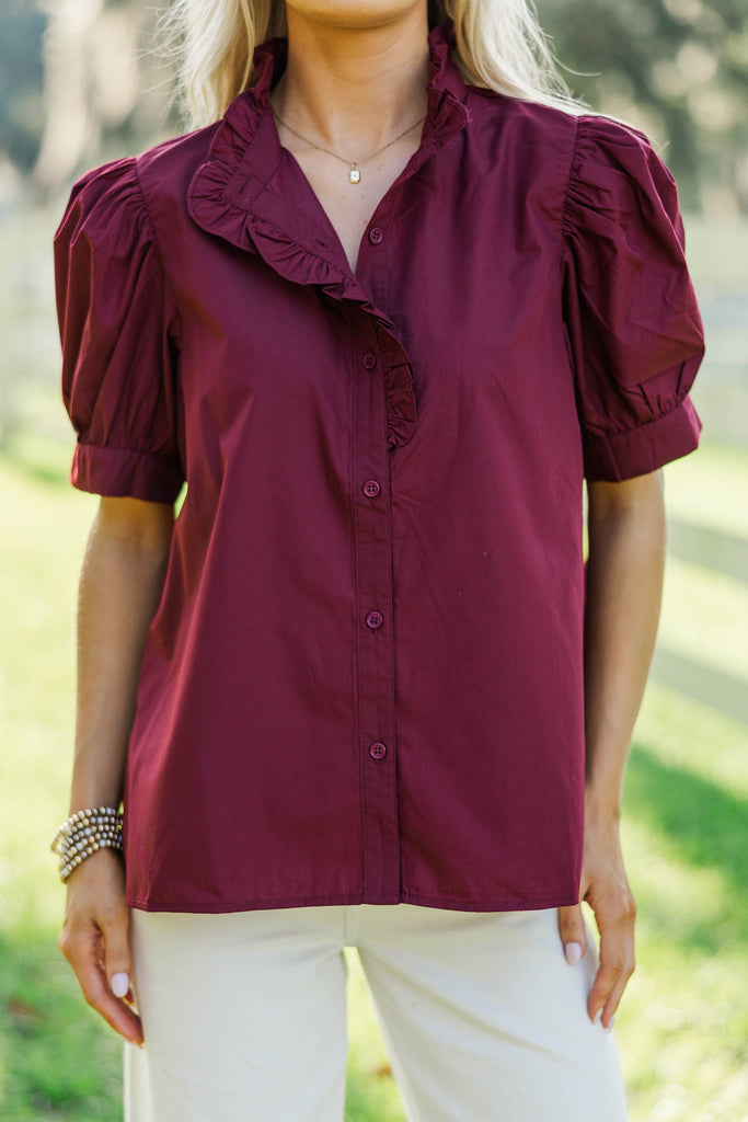 Bold and Beautiful Burgundy Blouse – Shop the Mint