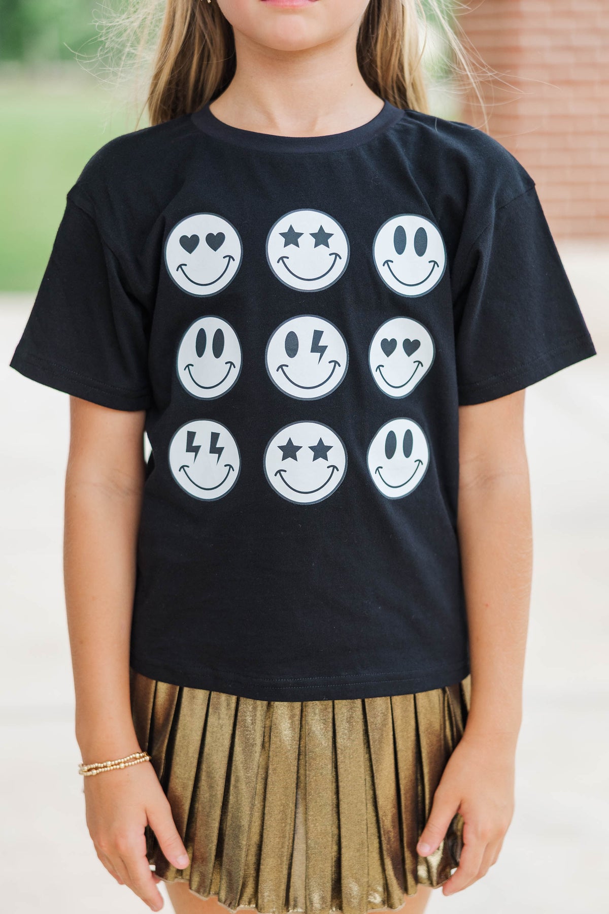 Girls: So Many Smiles Black Graphic Tee – Shop the Mint
