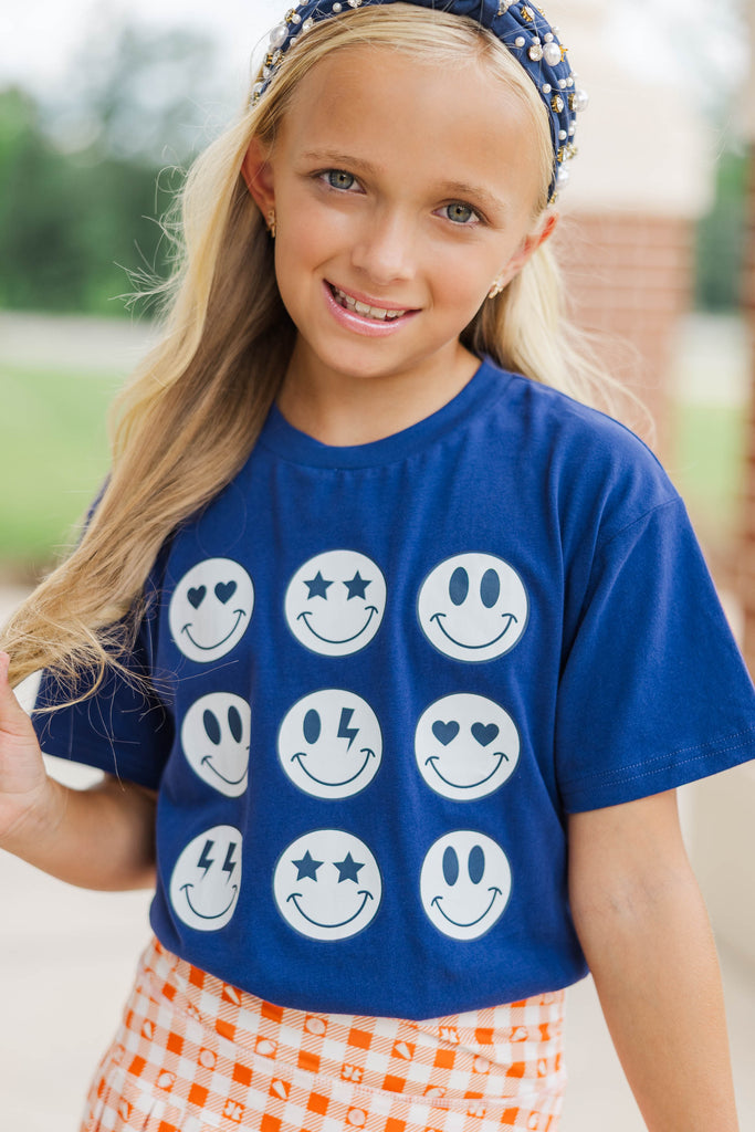 Girls: So Many Smiles Navy Graphic Tee – Shop the Mint