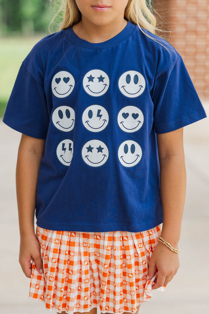 Girls: So Many Smiles Navy Graphic Tee – Shop the Mint