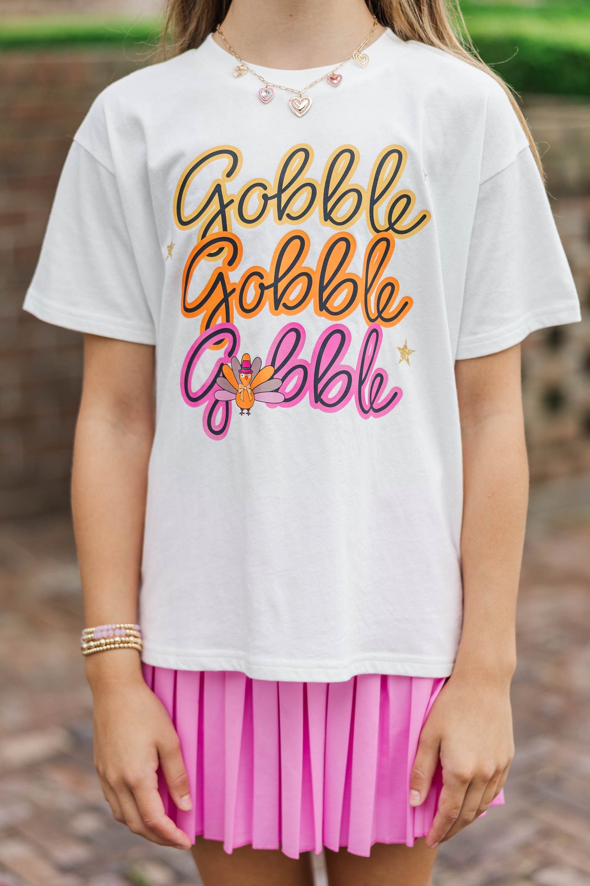 Girls: Gobble Gobble Gobble White Graphic Tee – Shop the Mint