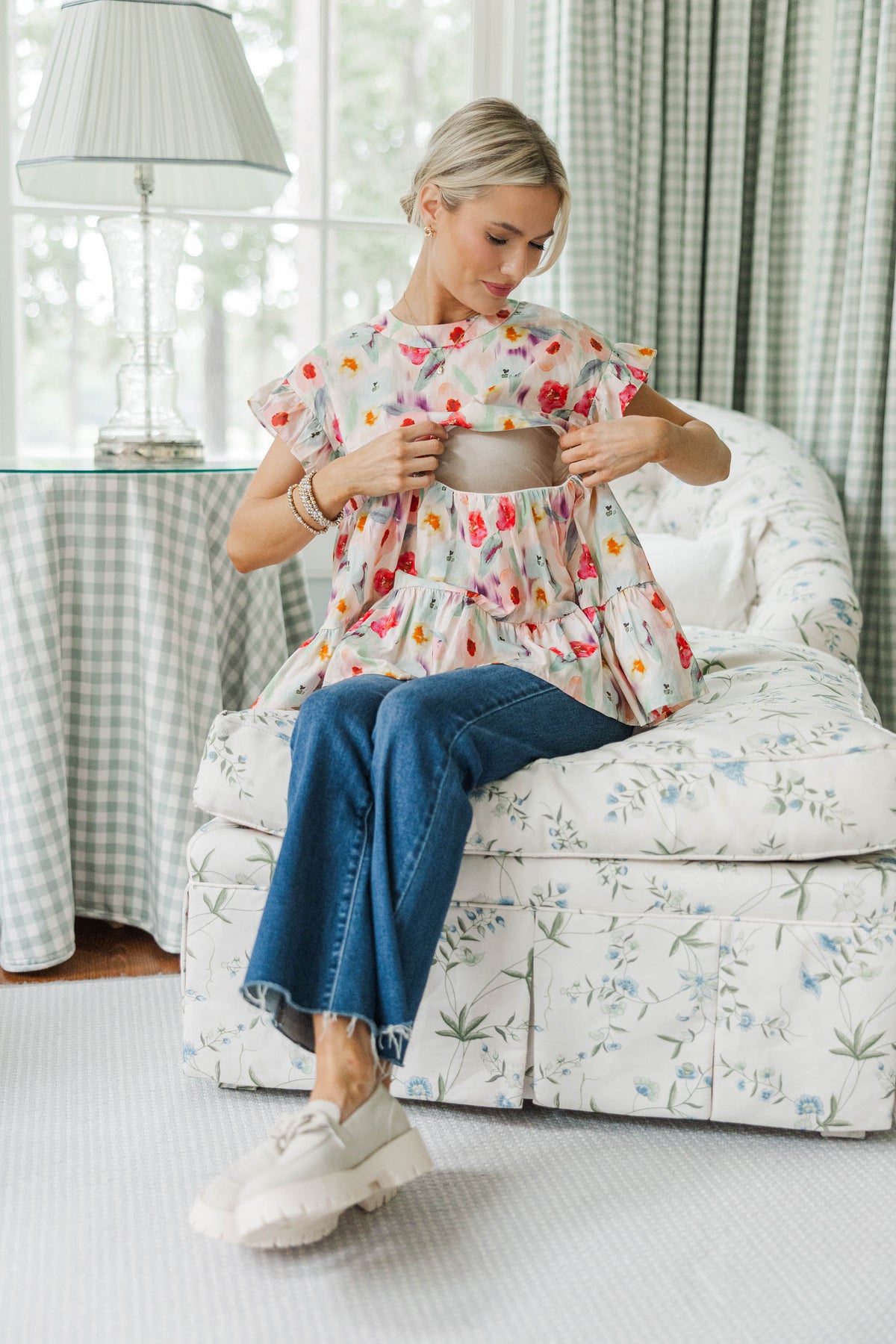 NURSING COLLECTION: Hear Your Call Cream Floral Babydoll Top – Shop the ...