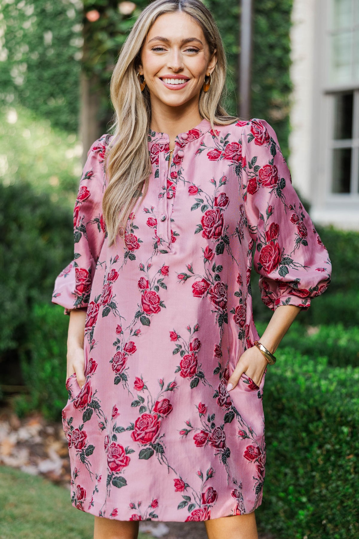Refined Romance Mauve Brocade Mini Dress – Shop the Mint