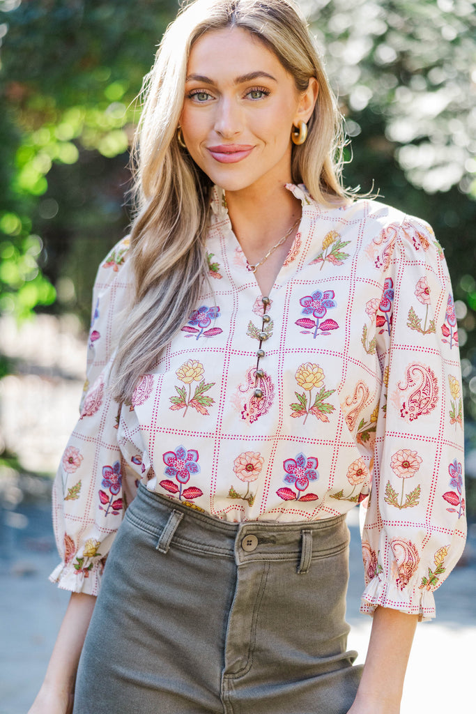 Dainty Daydream Cream Floral Blouse – Shop the Mint