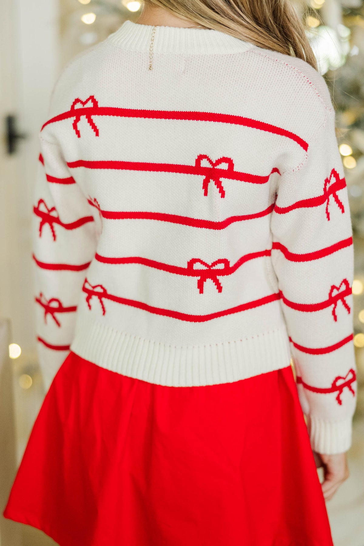 Girls: Very Merry Moments White and Red Sweater – Shop the Mint