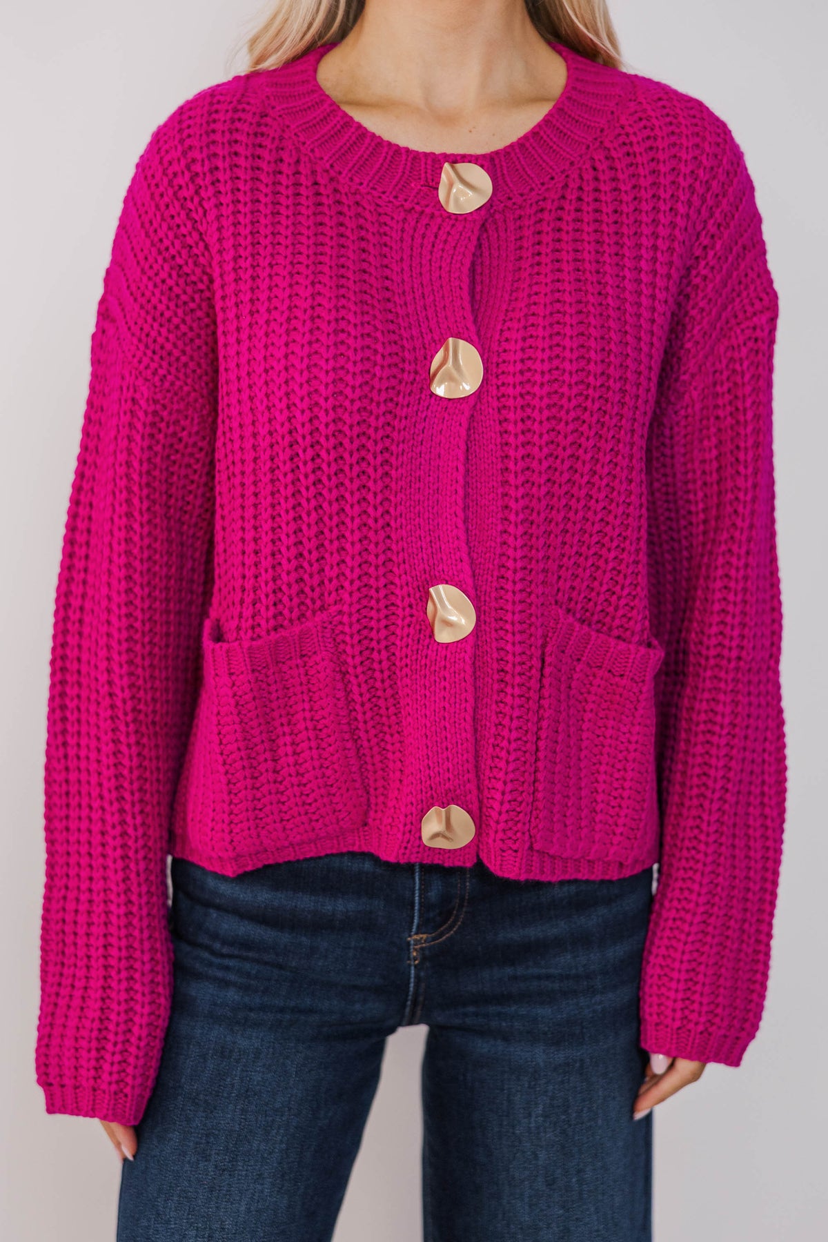Cloud Nine Fuchsia Pink Knit Cardigan – Shop the Mint