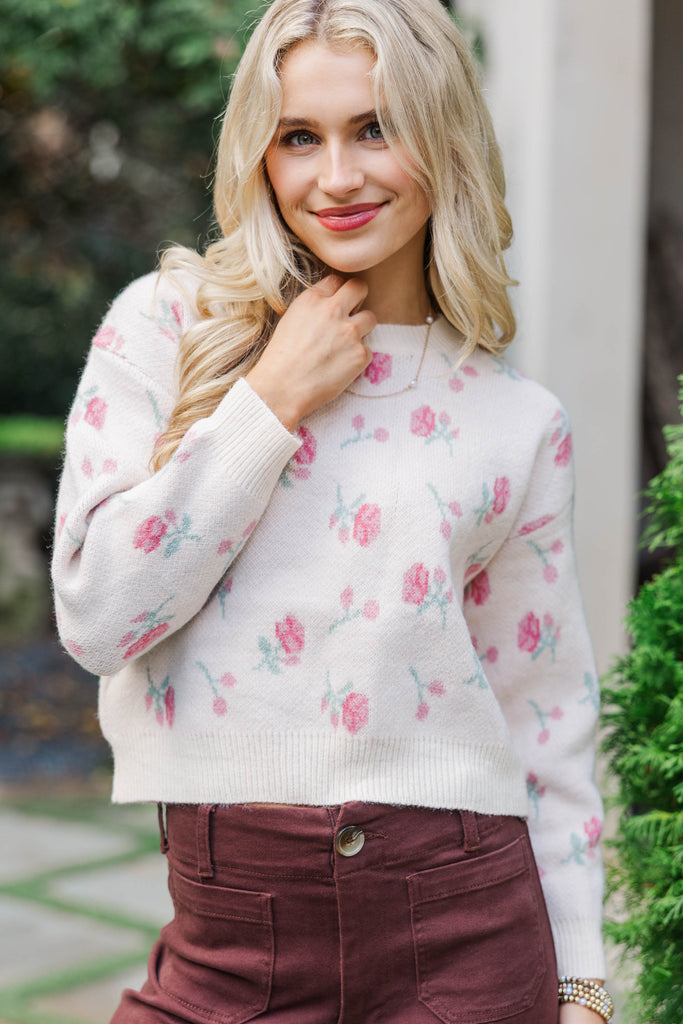 Watch The Bloom Cream Floral Sweater – Shop the Mint