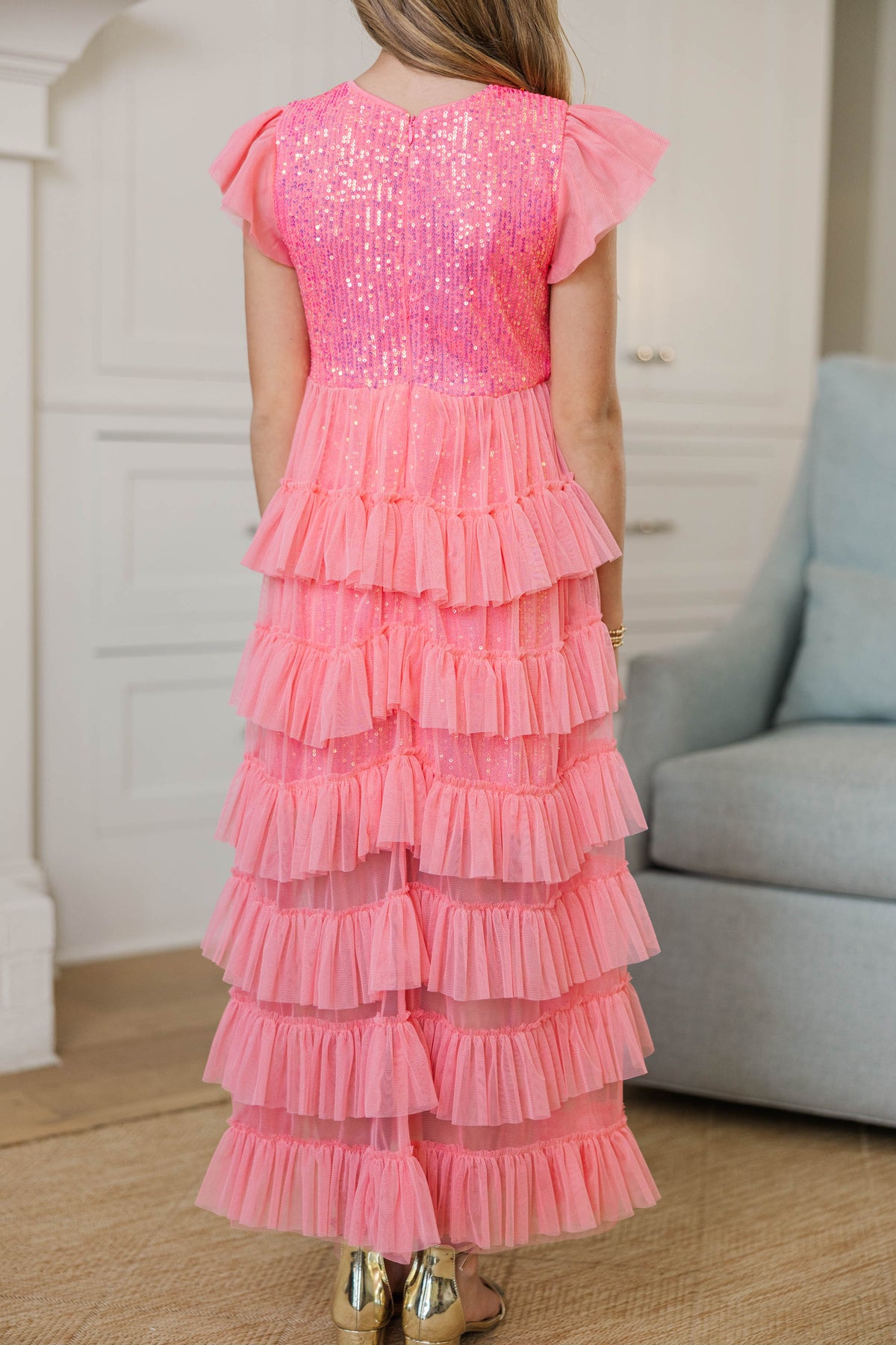 Girls: Can't Stop Dancing Pink Sequin Midi Dress – Shop the Mint