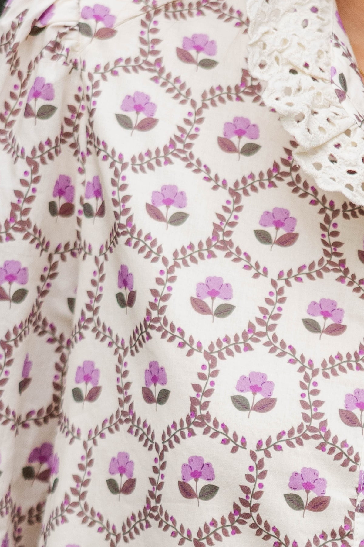 So True Purple Medallion Trim Blouse – Shop the Mint