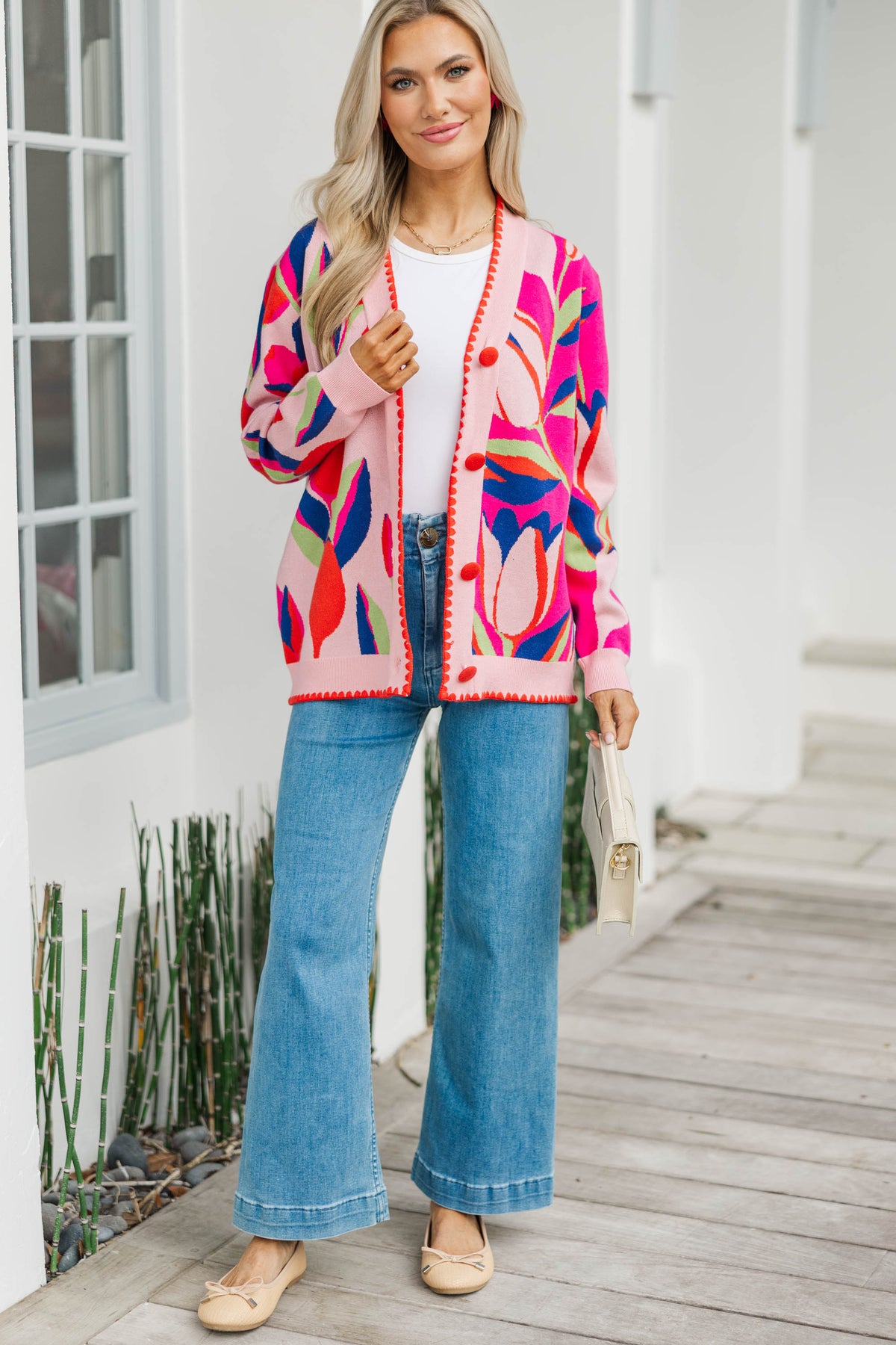 The Winter Go To Red Abstract Cardigan – Shop the Mint