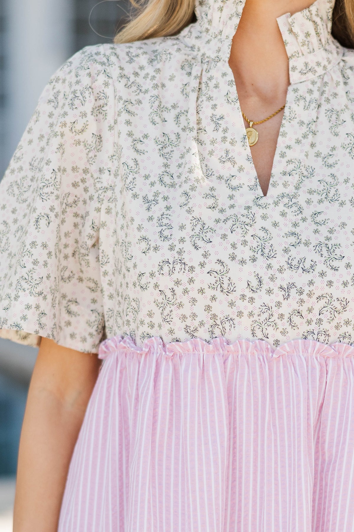 Feeling Your Best Pink & Cream Mixed Print Dress – Shop the Mint