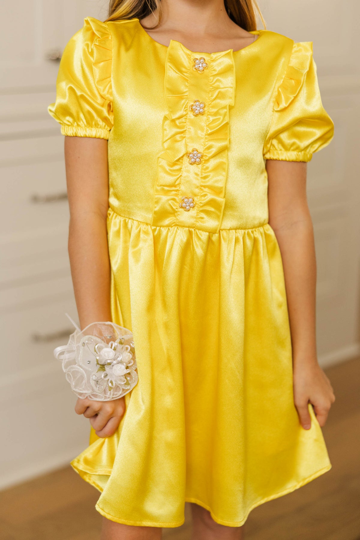 Girls: The Eloise Yellow Ruffle Dress – Shop the Mint