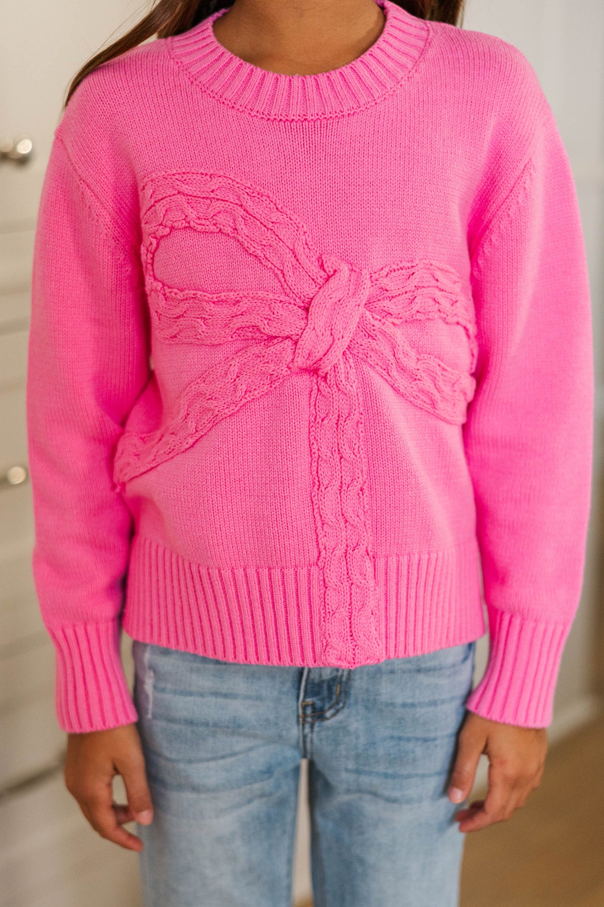 Girls: A Little Dream Pink Bow Sweater – Shop the Mint