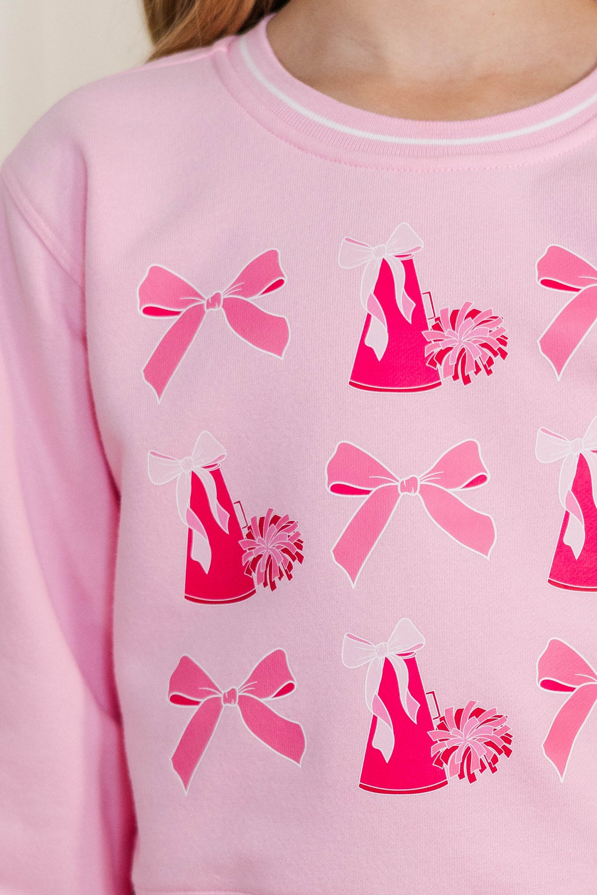 Girls: The Sporty Girl Club Blush Pink Cheer Varsity Graphic Sweatshir ...