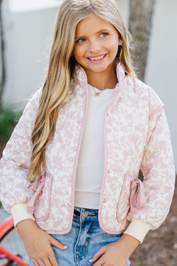 Girls: Just So You Pink Toile Quilted Jacket – Shop the Mint