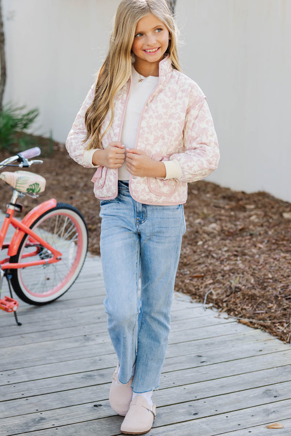 Girls: Just So You Pink Toile Quilted Jacket – Shop the Mint