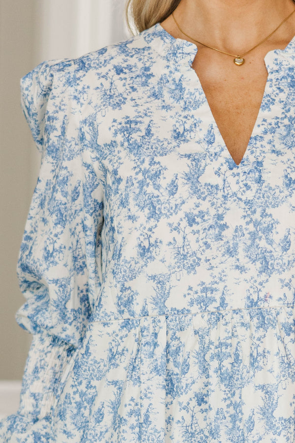 NURSING COLLECTION: What A Surprise Blue Toile Midi Dress – Shop the Mint