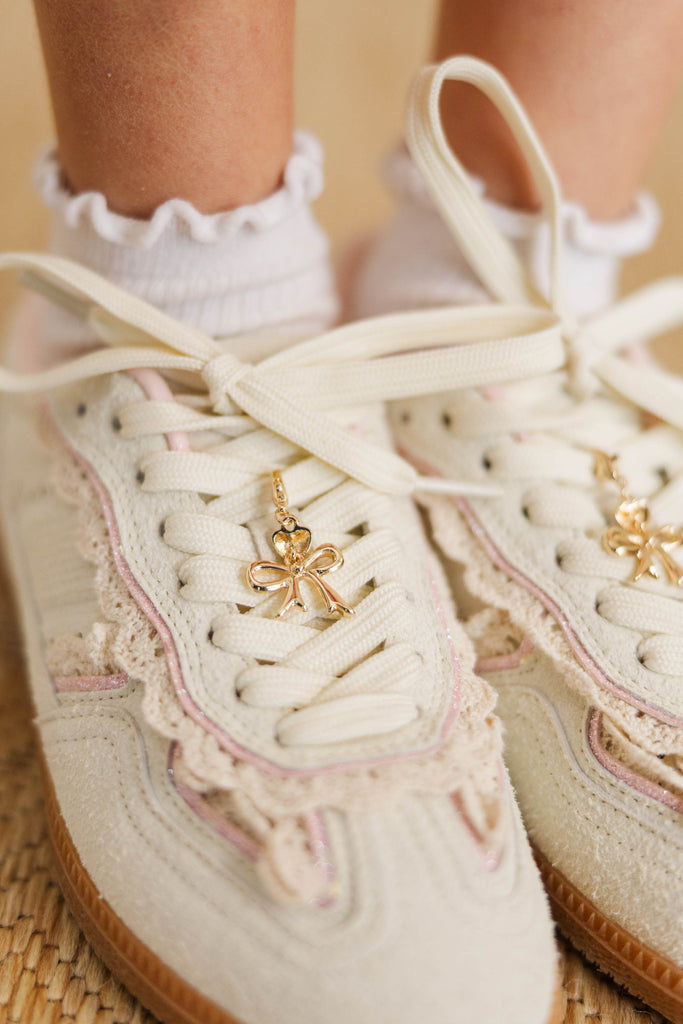 Girls: Pretty Steps Gold Bow Shoe Charm – Shop the Mint