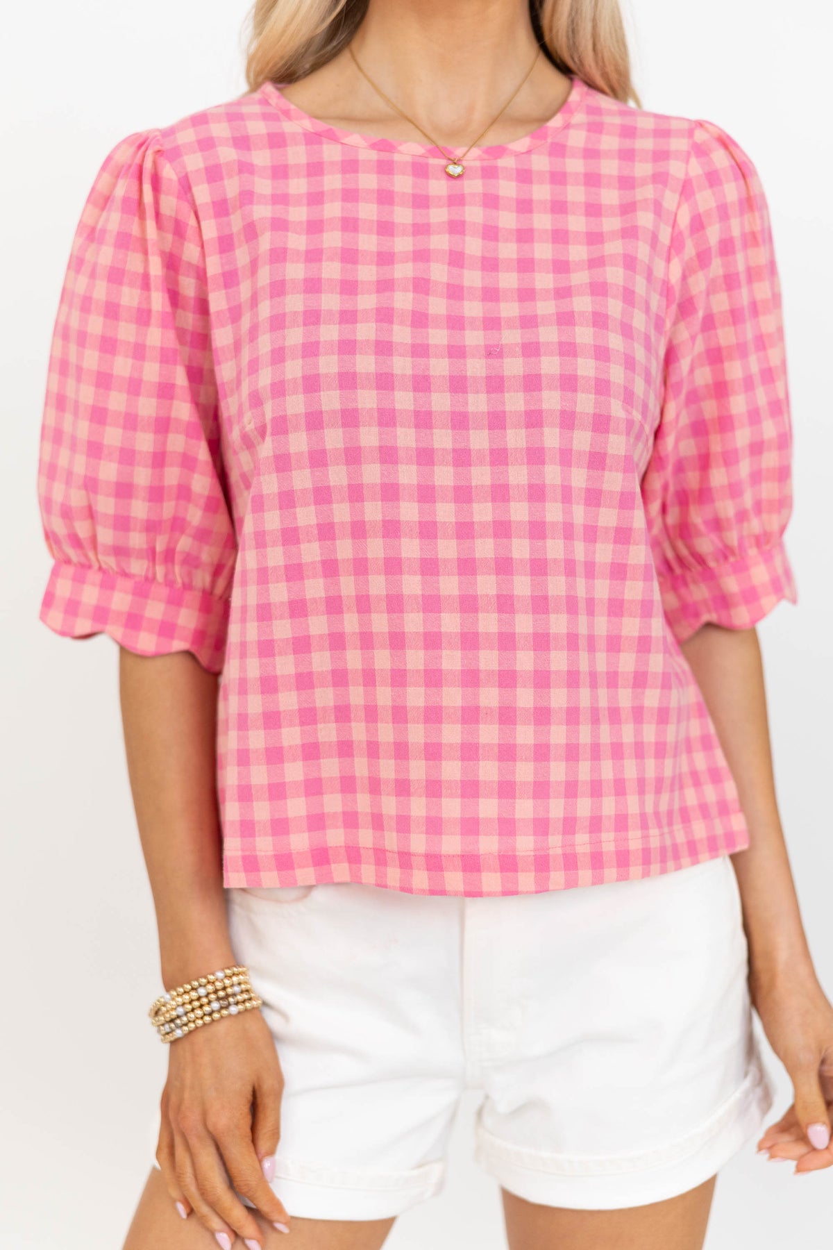 Lovely Outlook Pink Gingham Blouse – Shop the Mint