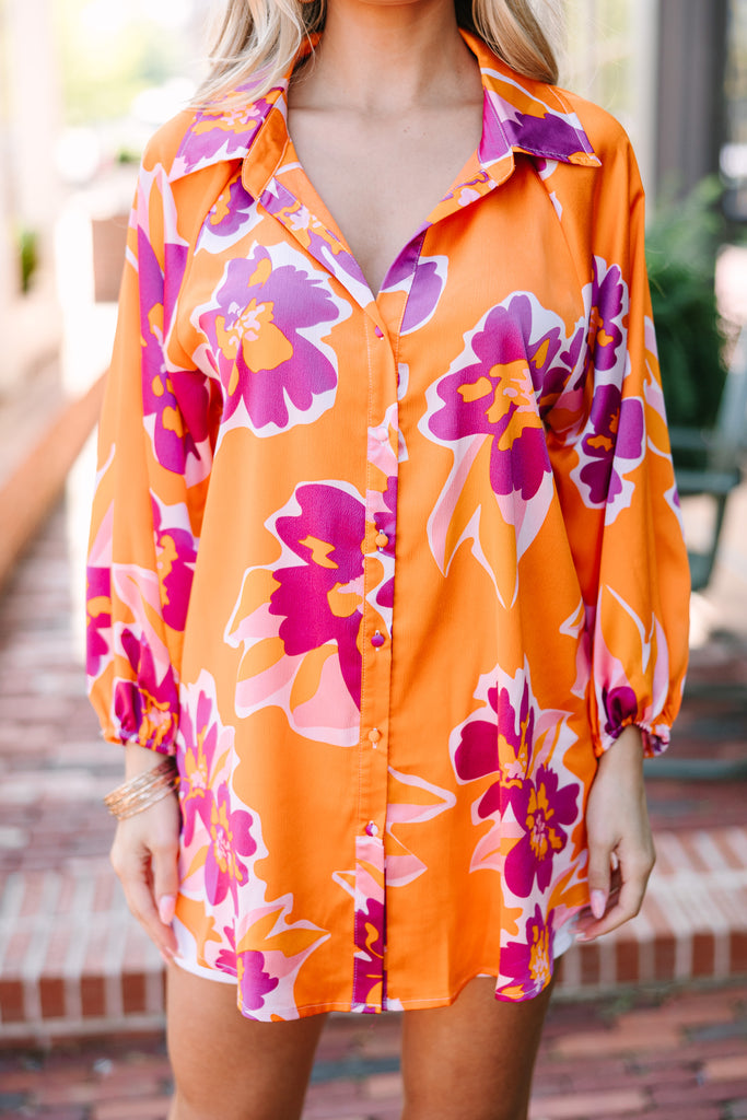 In Your Dreams Orange Floral Button Down Blouse – Shop the Mint