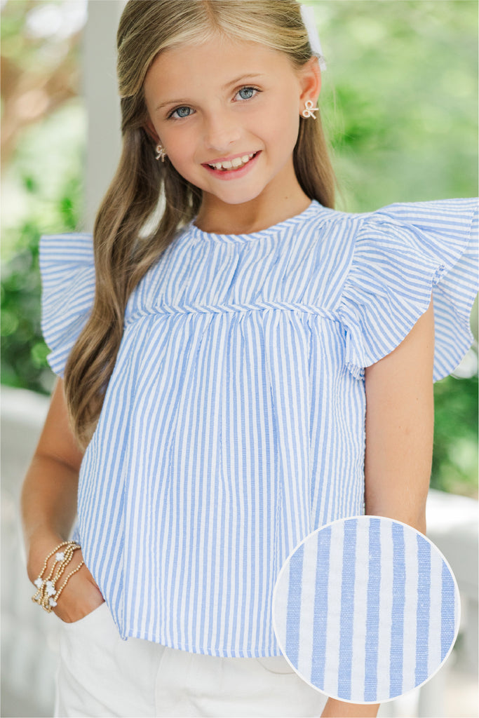 Girls: The Ali Blue Striped Blouse – Shop the Mint