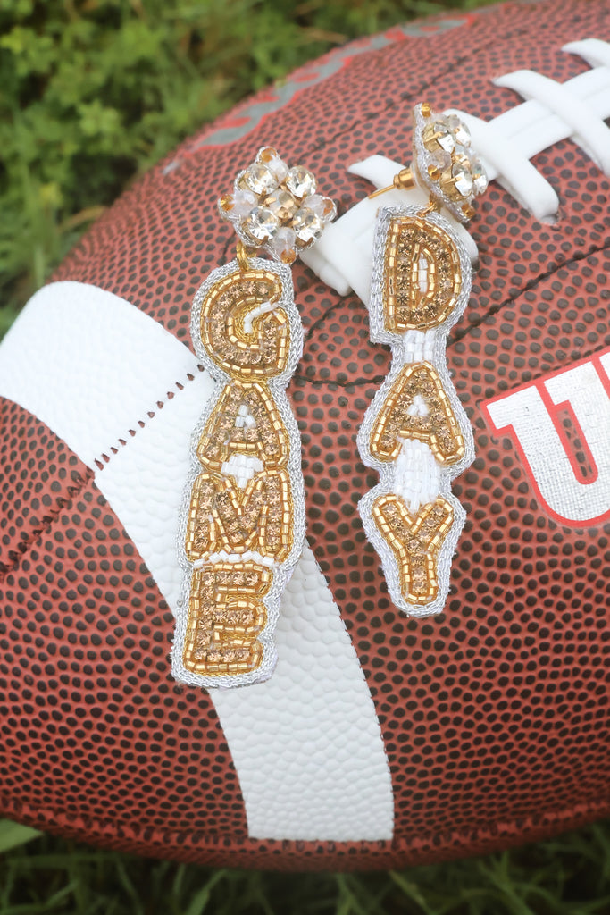 Taylor Shaye Designs: Get Up It's Gameday Silver and Gold Beaded Earri ...
