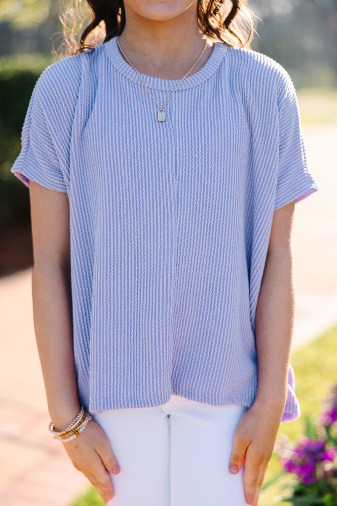 Girls: Confident Decisions Lavender Purple Ribbed Top – Shop the Mint