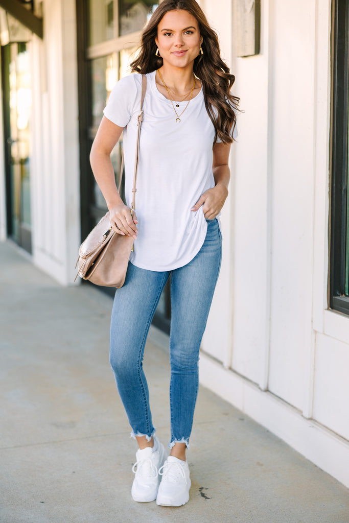 Classic Versatile White Top - Staple Tee – Shop the Mint