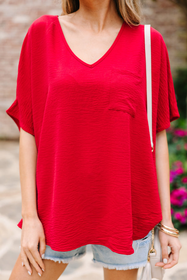 Comfy Red Top - Casual Cute Tops – Shop the Mint