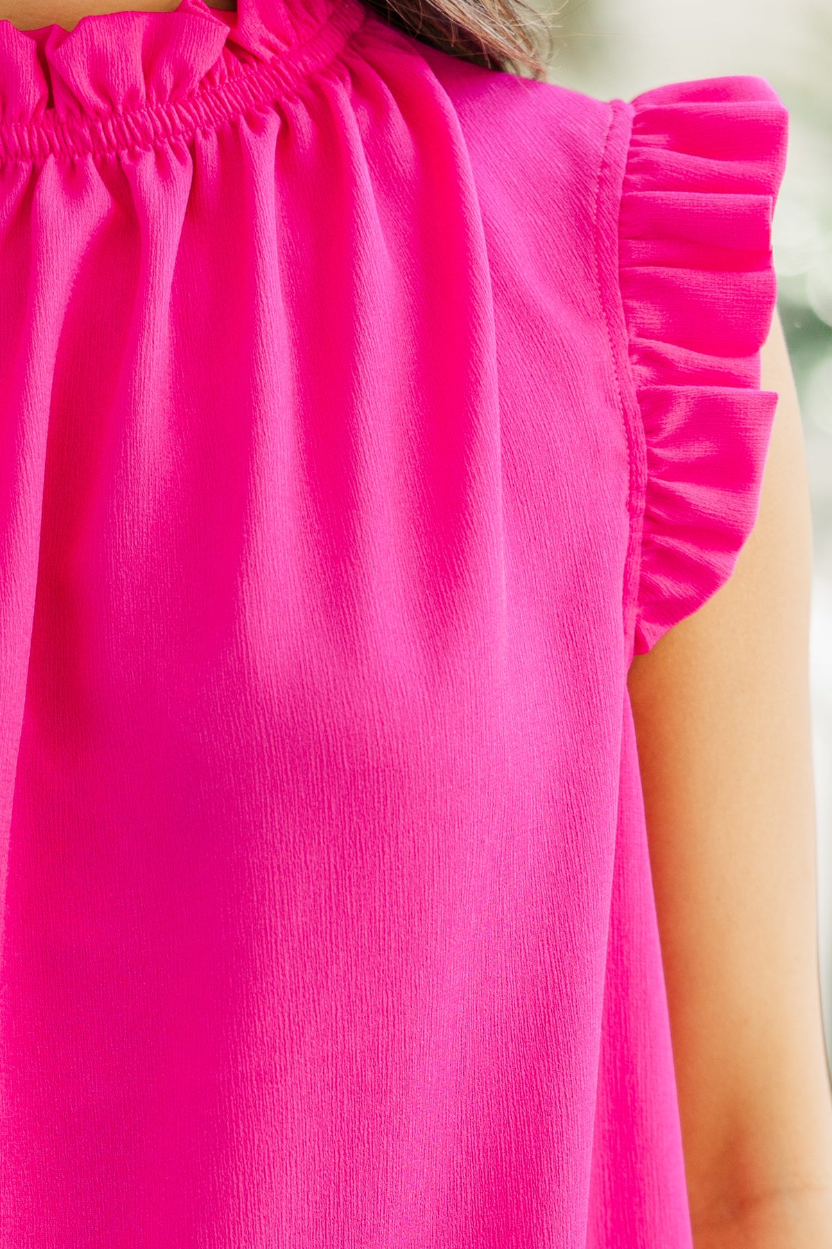 Feminine Chic Fuchsia Pink Tank - Ruffled Tank – Shop the Mint