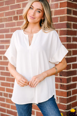 Chic Cream White Top - Classic Fall Top – Shop the Mint