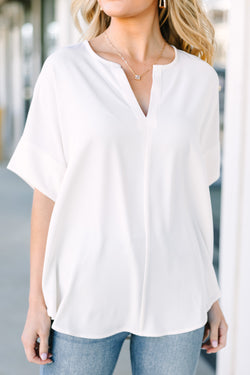 Chic Cream White Top - Classic Fall Top – Shop the Mint