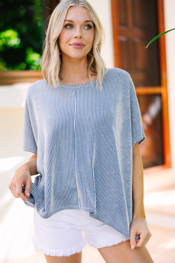Confident Decisions Light Blue Ribbed Top - Spring Tops – Shop The Mint
