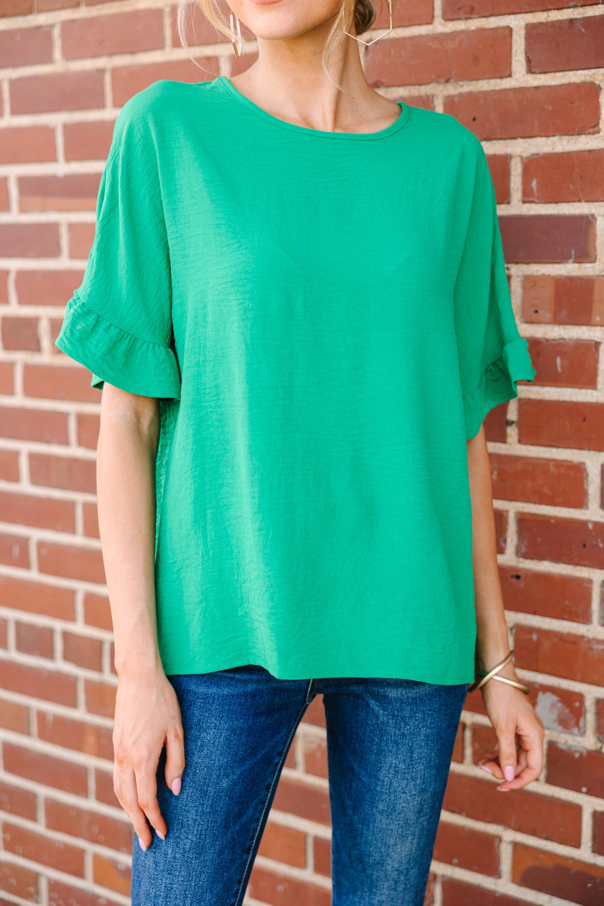 All I Ask Kelly Green Ruffled Top – Shop the Mint