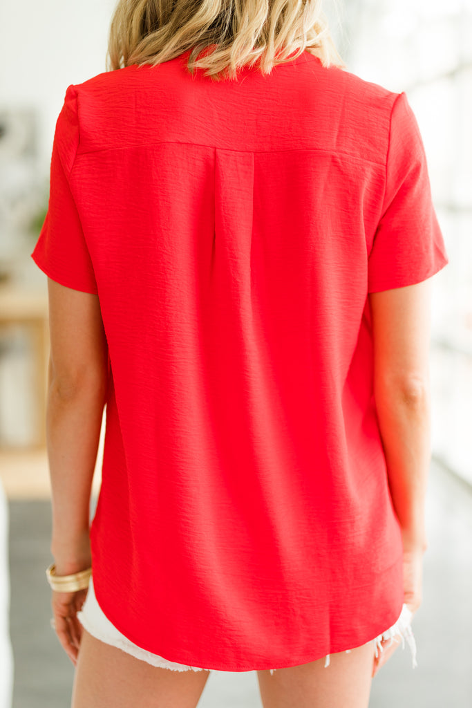 Classic Red Top - Chic Women's Tops – Shop the Mint