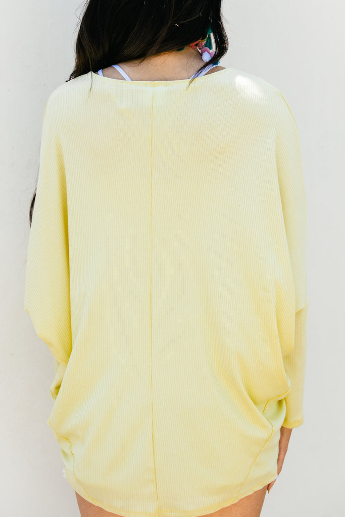 Comfy Light Yellow Ribbed Top - Casual Women's Tops – Shop the Mint