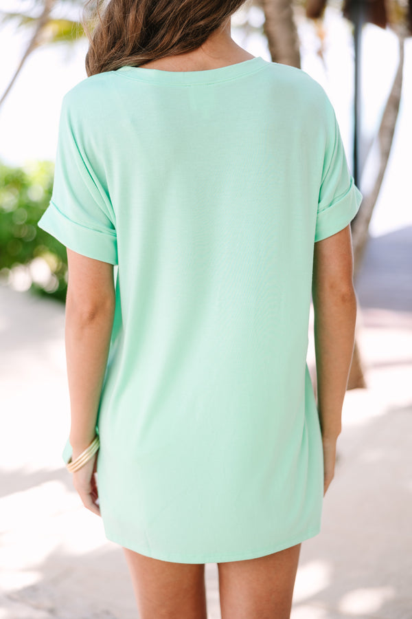 Make Your Life Easy Mint Green V-neck Top - Casual Tops – Shop the Mint